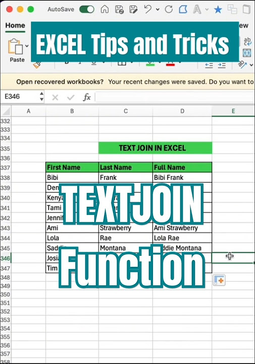 How to Combine Text using TextJoin Function in Excel #exceltips #trending - YouTube
