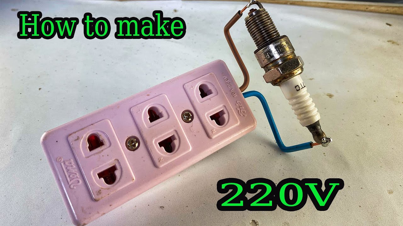 4 Awesome make free electricity energy 220Volt using from spark plug ...
