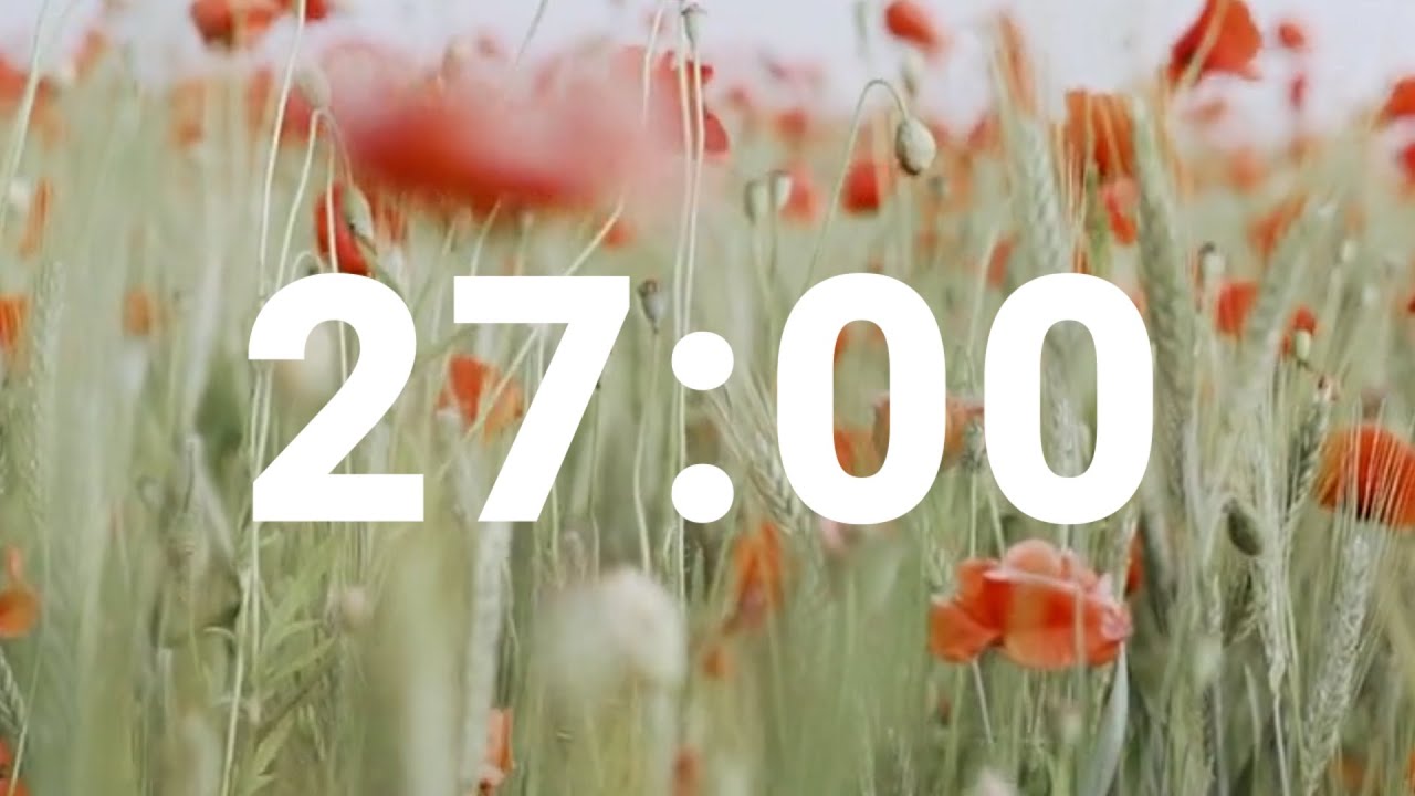 27 Minute Timer with Relaxing Music and Alarm, Countdown Clock for ...