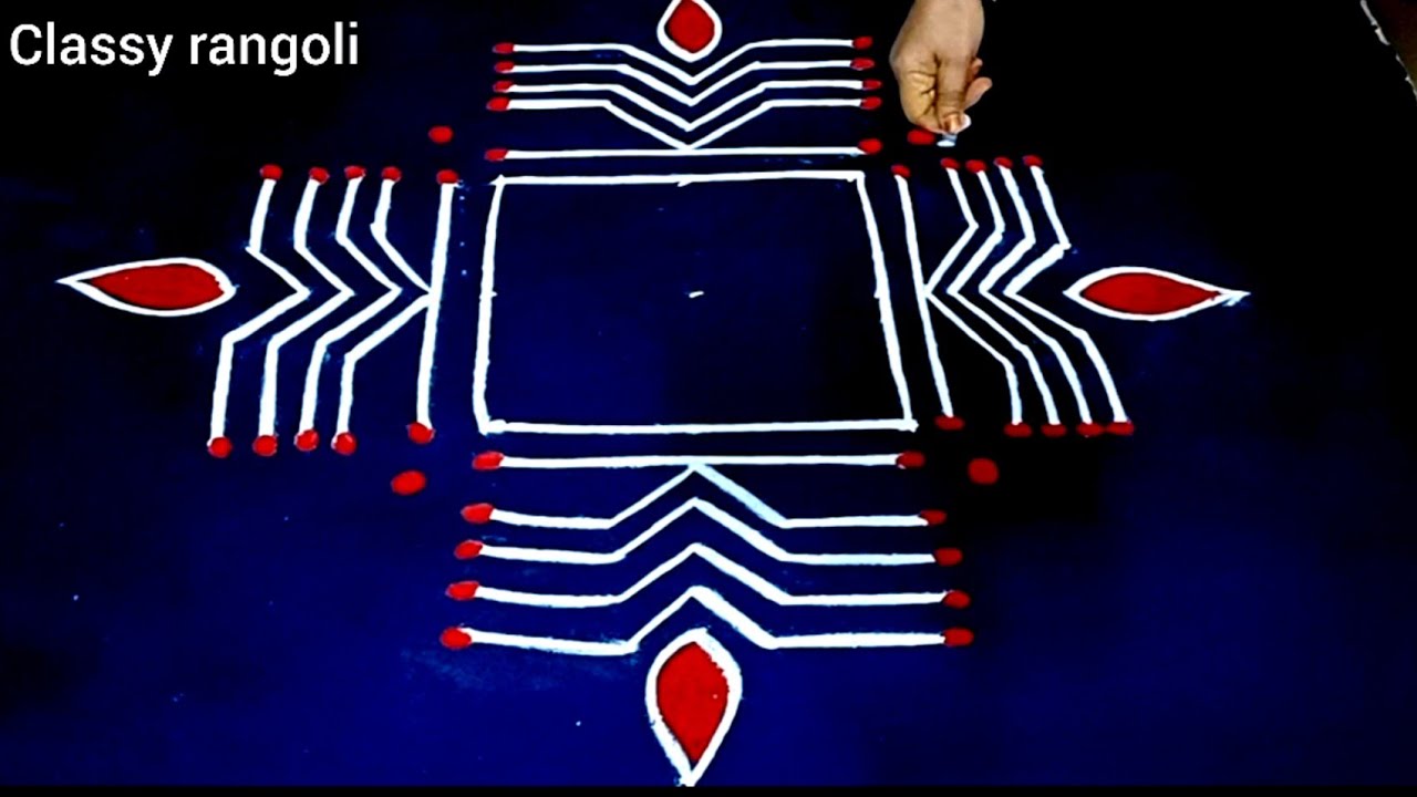 Very easy & simple rangoli for beginners / Daily kolam - YouTube
