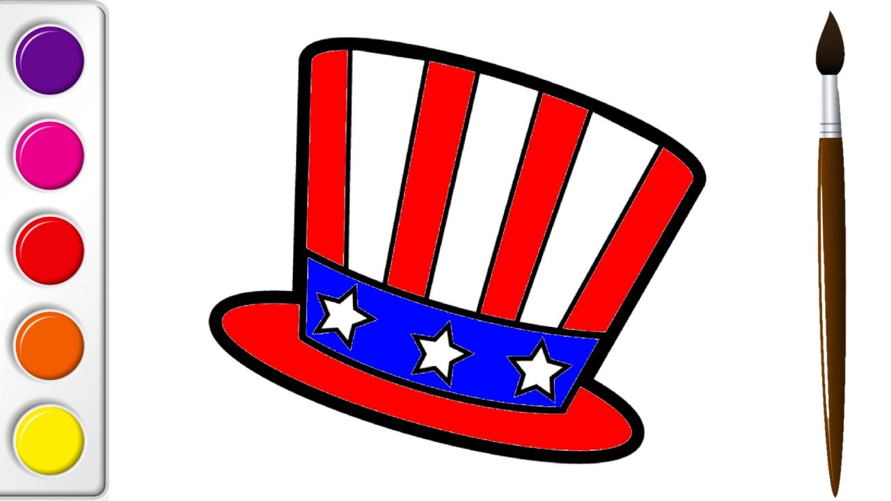Learning how to draw UNCLE SAM's HAT/Учимся рисовать ШЛЯПУ ДЯДИ СЭМА ...