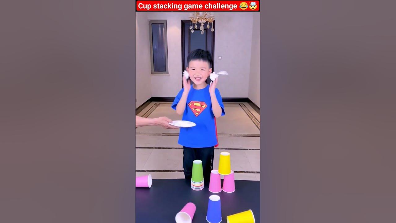 Cup stacking game challenge 😂🤯 | play game and win gift #shorts - YouTube