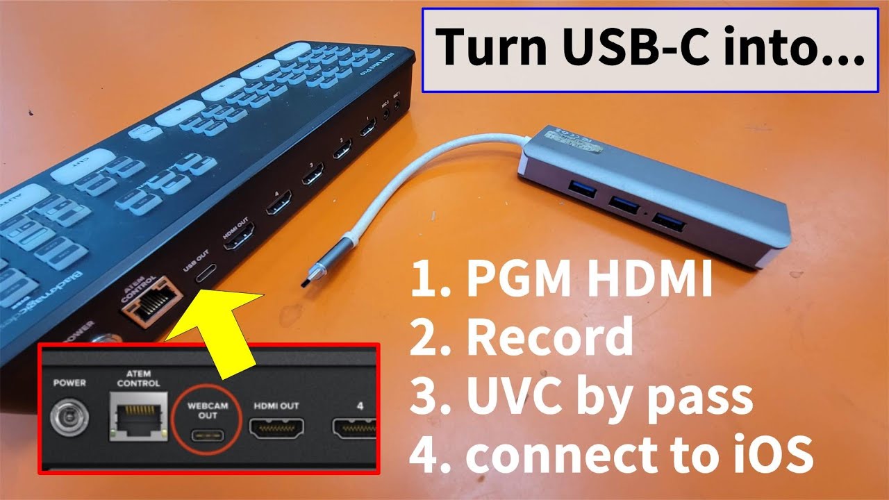 magic USB-C hub adapter designed for atem mini pro - YouTube