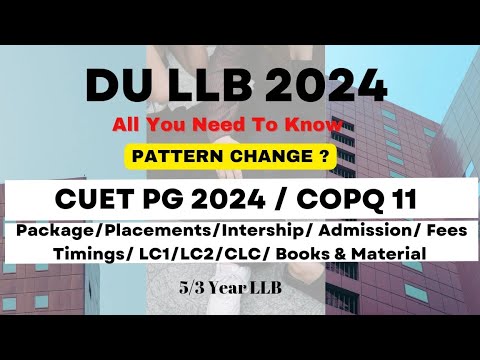 DU LLB 2024 - Complete Admission Process | DU LLB Entrance , Interships, Placements - YouTube