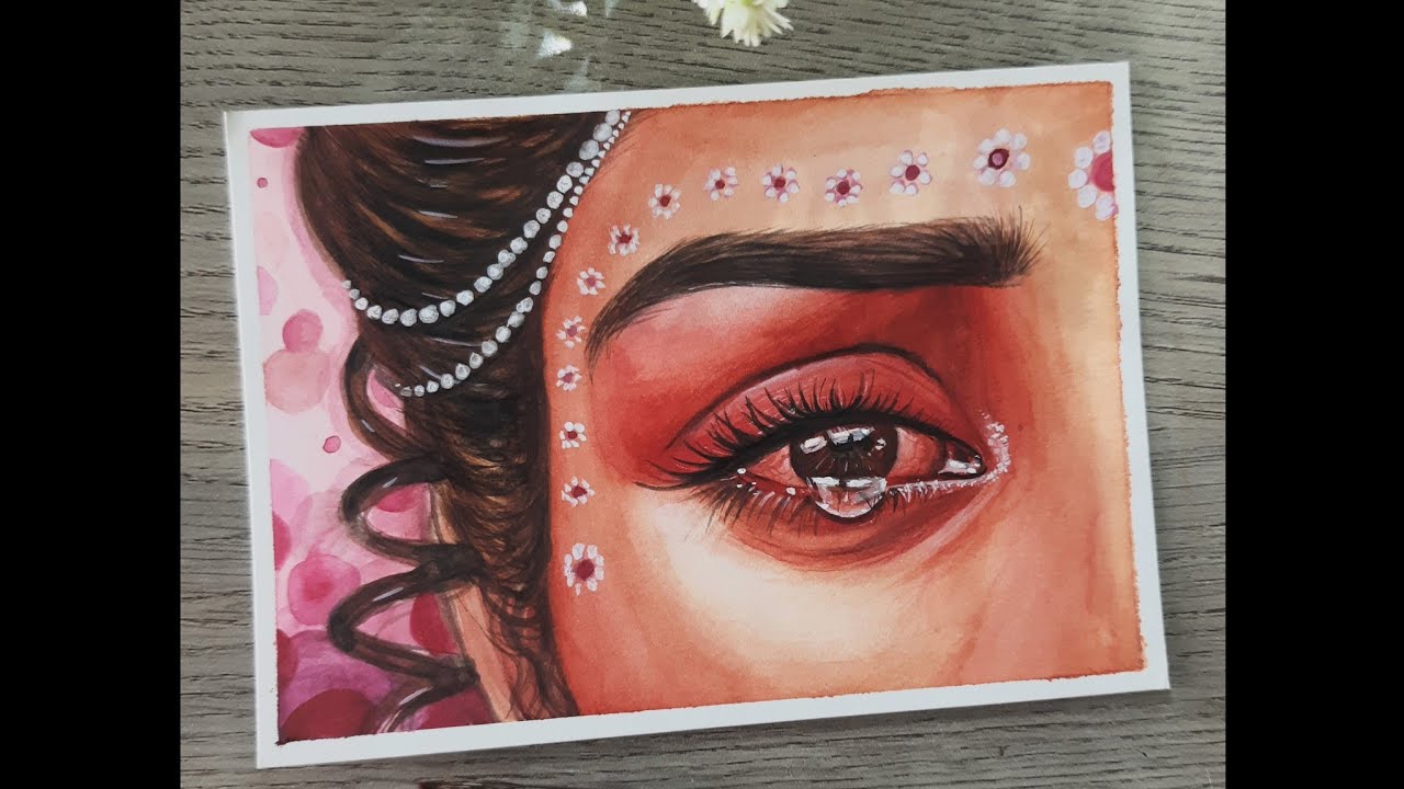 Radha Crying 🥺 for Kanha , Mallika Singh as Radha Drawing , watercolor ...