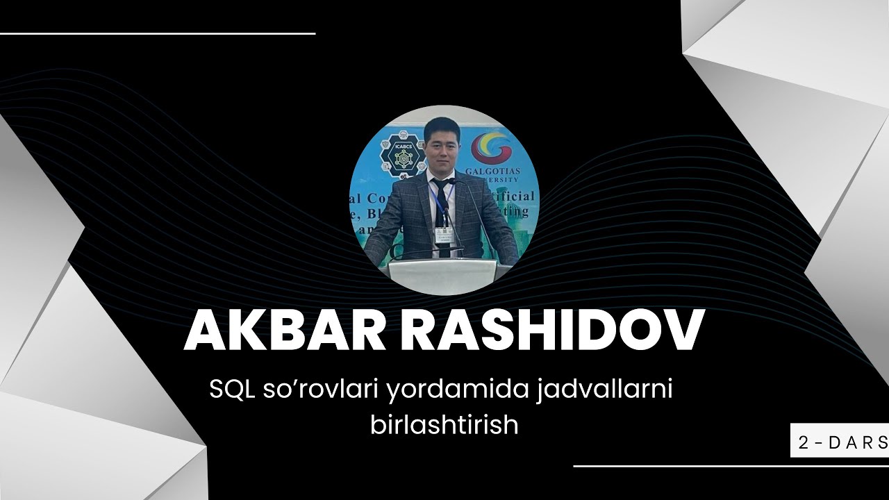 MySQL - SQL so’rovlari yordamida jadvallarni birlashtirish | 2-dars - YouTube