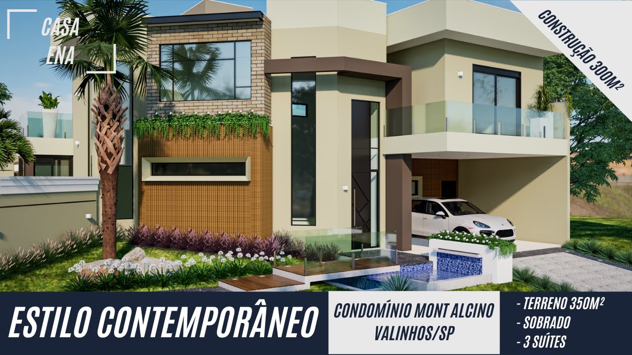Projeto de casa Terreno triangular contemporâneo 350 metros Condomínio ...