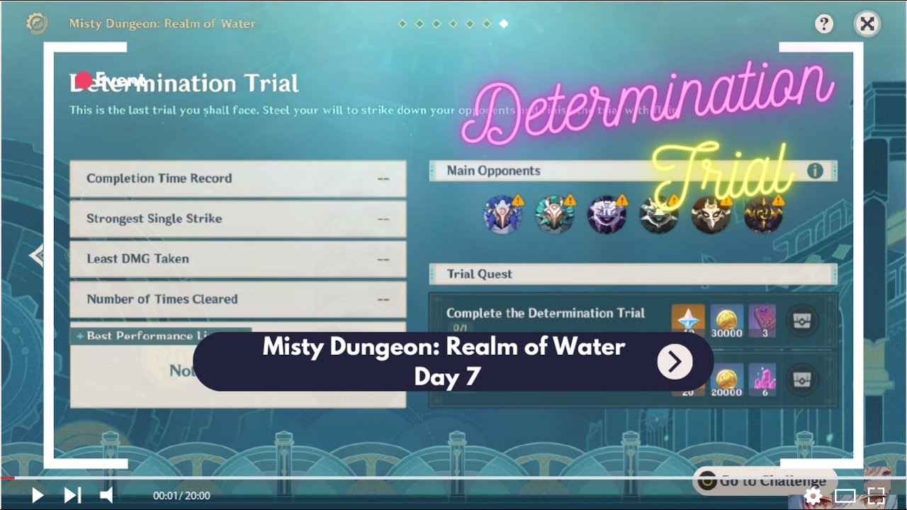 Misty Dungeon: Realm of Water Day 7 Determination Trial - New Genshin ...