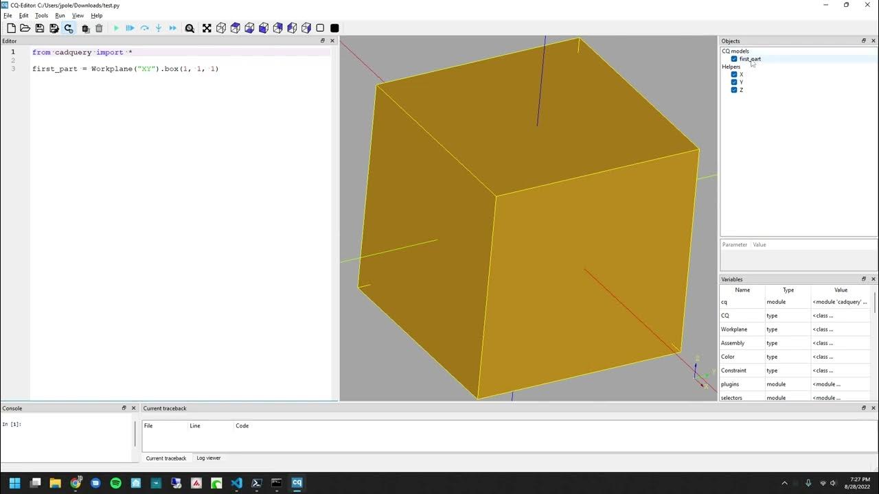 Taking Your First Steps With CQ-Editor - YouTube
