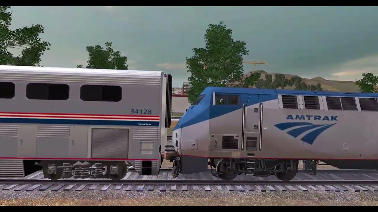 TRS22 Railfanning: Amtrak 52 Auto Train with 2 P40DCs - YouTube