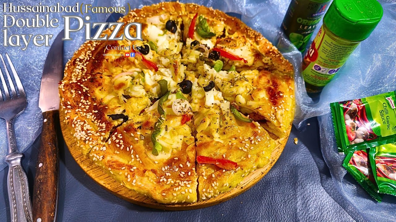 Hussainabad Famous Double Layer Pizza | ڈبل لئیر پزہ کی آسان ریسیپی ...