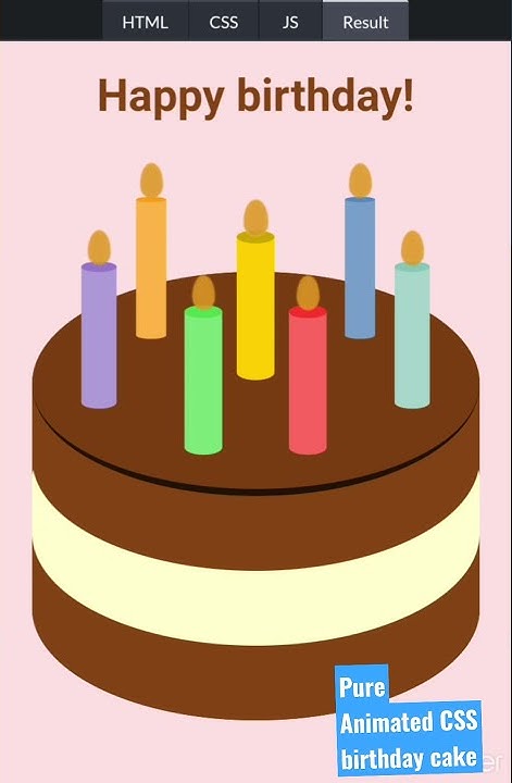 Pure Animated CSS Birthday 🎂Cake using Html and CSS #shorts #youtubeshortsfeature # ...