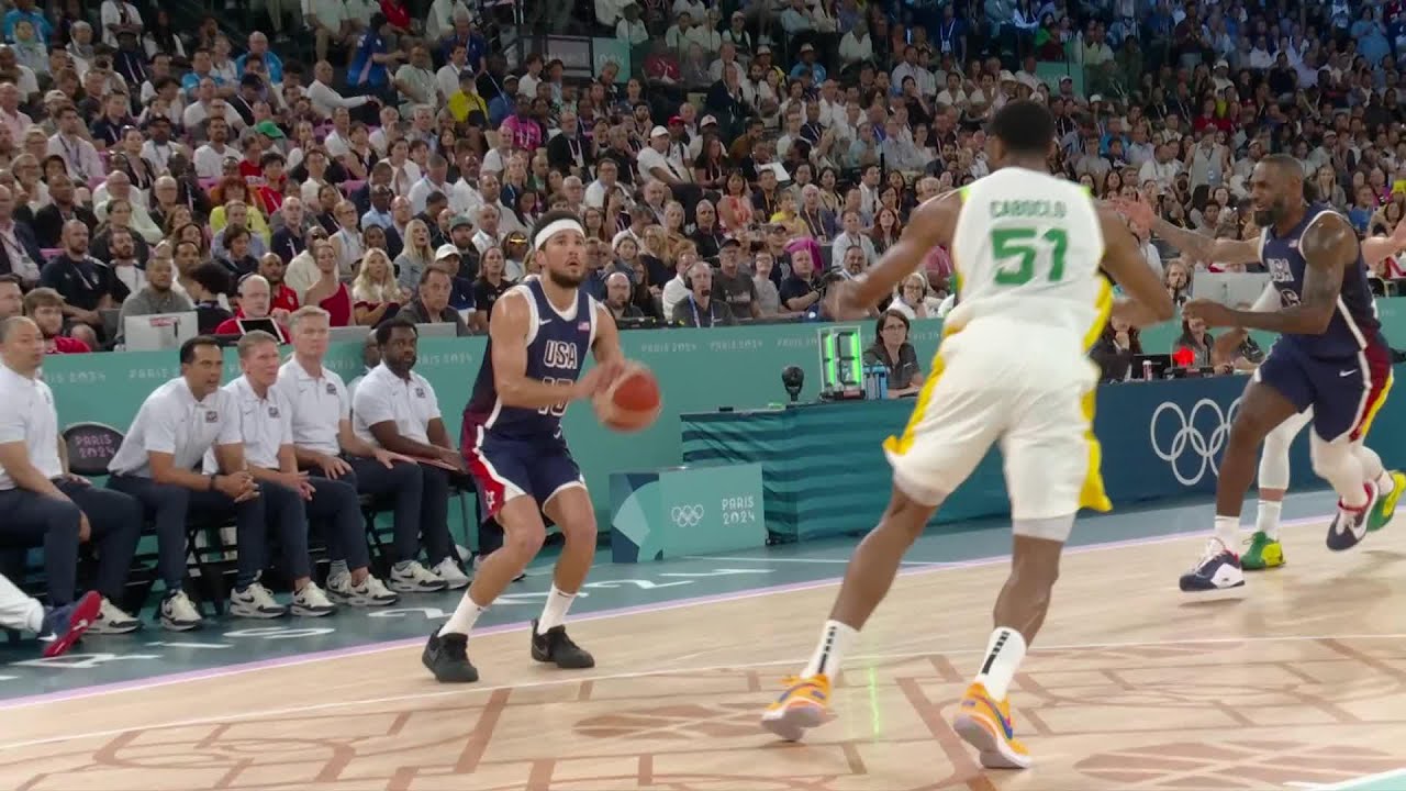 Devin Booker, Joel Embiid WAX HOT early for Team USA vs Brazil 🔥 | MEN ...