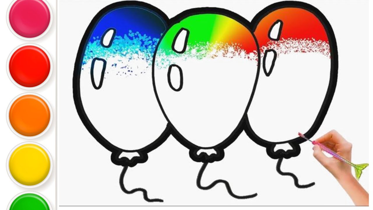 Balloons Drawing, painting, and coloring for kids & toddler ...