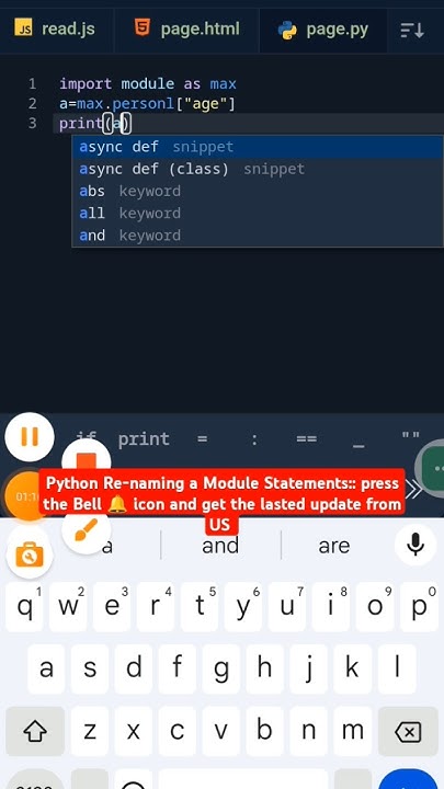 Python Re-naming a Module Statements #shorts #python #name #module #statement #print #coding # ...