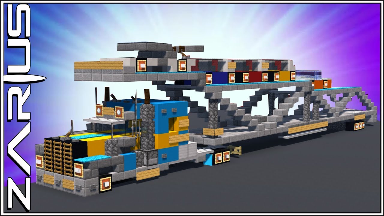 Minecraft Vehicle Tutorial - How to Build : Car Transporter Truck (NEW ...