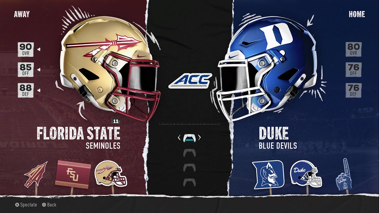 Florida State vs Duke Week 8 Simulation 2024 Season - College football ...