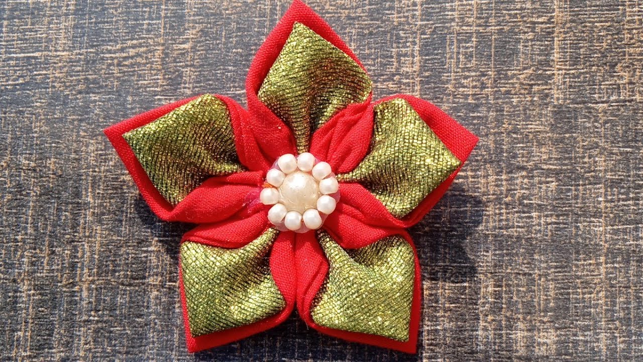 how to make unique design flower/ diy beautiful and easy fabric flower ...