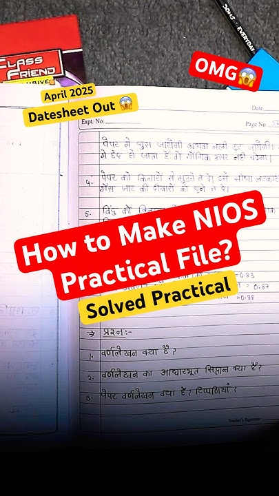 How to Make NIOS Practical | Solved Practical File | Viva Questions 🤫 #nios - YouTube