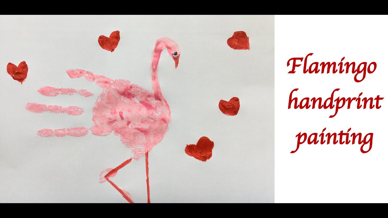 Flamingo handprint painting - YouTube