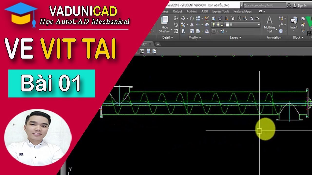 [#VADUNI] | Học Thiết Kế Cơ Khí - Thiết Kế Vít Tải Bằng AutoCAD ...