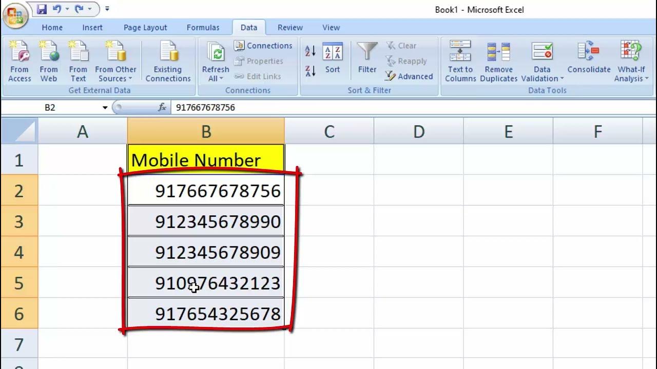 How to separate country code with mobile number in Microsoft Excel@COMPUTEREXCELSOLUTION - YouTube