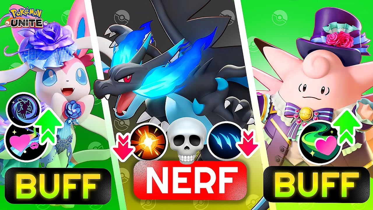 🔥 ¡NERF a MEGA CHARIZARD X! BUFF SYLVEON y CLEFABLE | Pokémon Unite ...