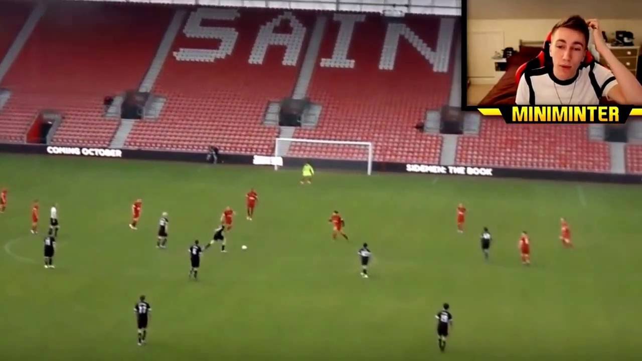 MINIMINTER HALF WAY LINE GOAL FOR SIDEMEN FC VS YOUTUBE ALLSTARS ...