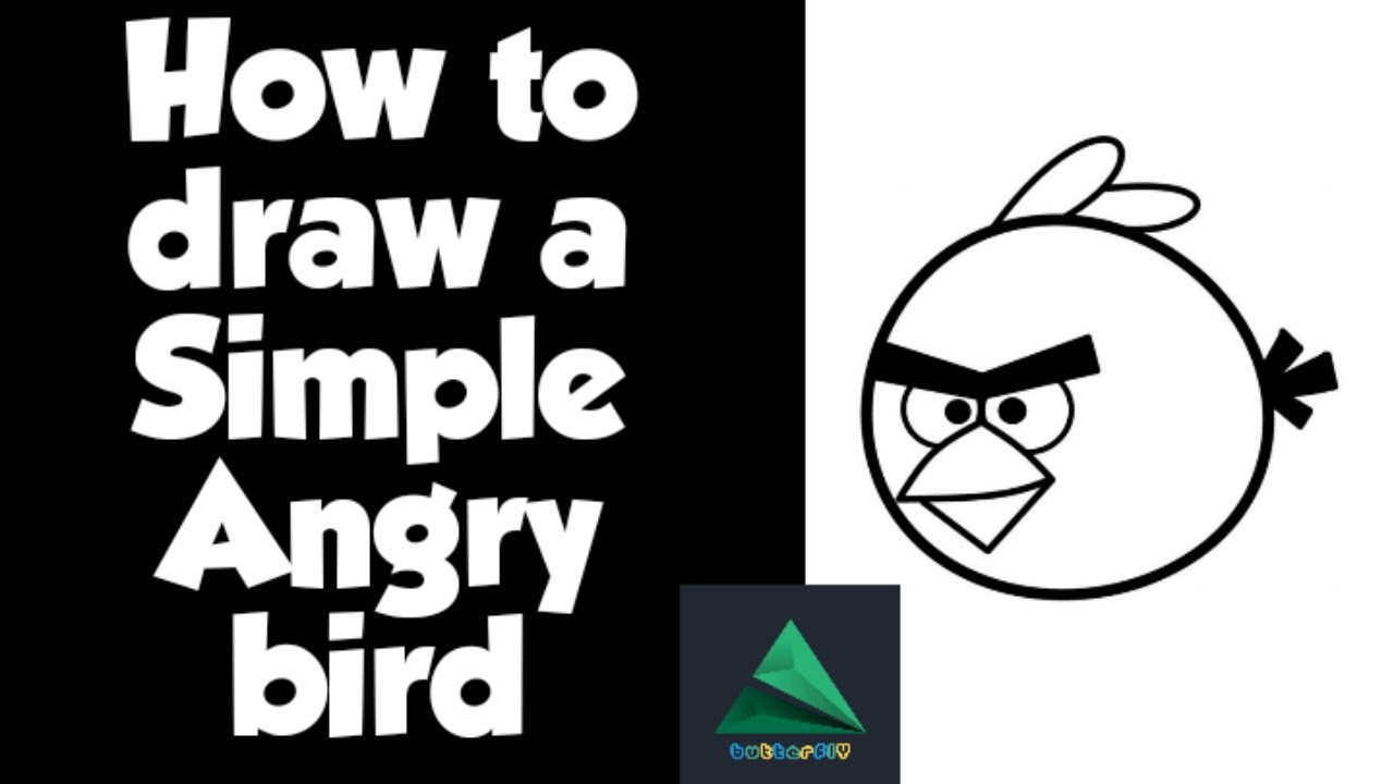 How to draw a Simple Angry bird - YouTube