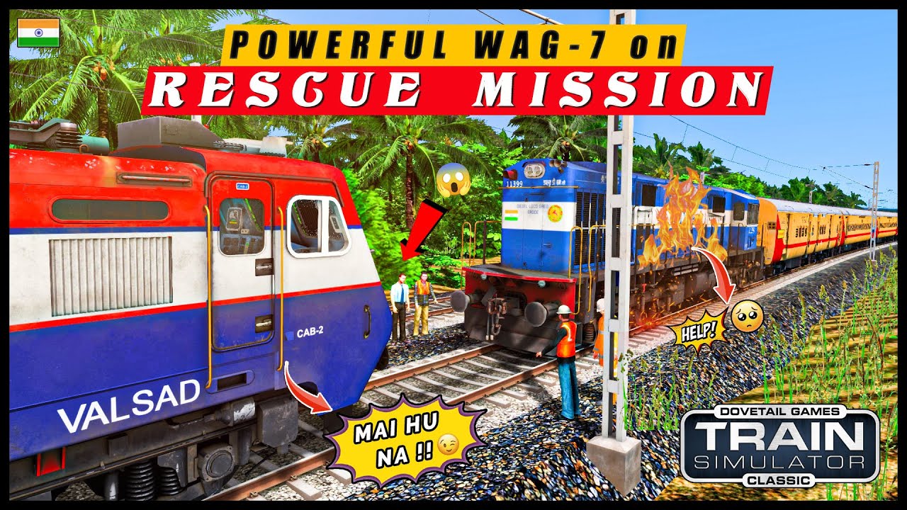 Loco Brakes Failed😨 of WEST COAST SF Express || Rescue by Powerful WAG ...