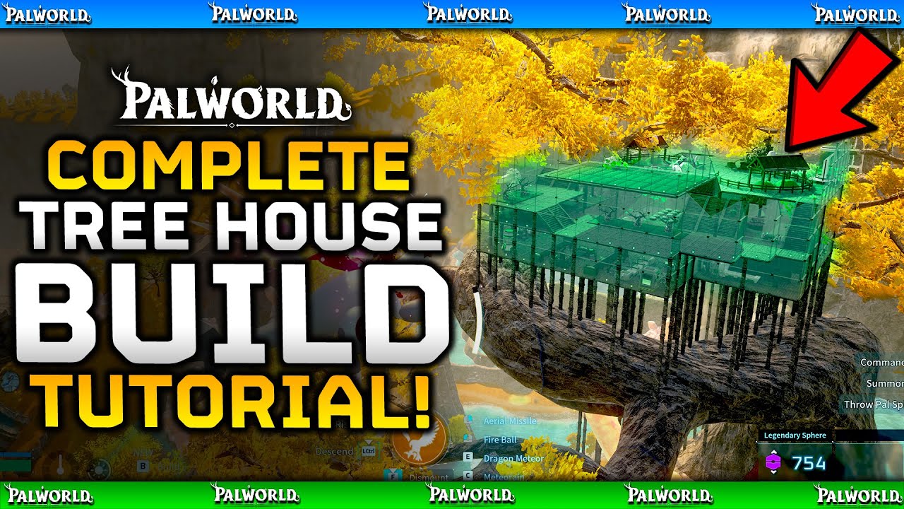 How To Build Amazing TREE HOUSE Base // Build Tutorial - Palworld ...
