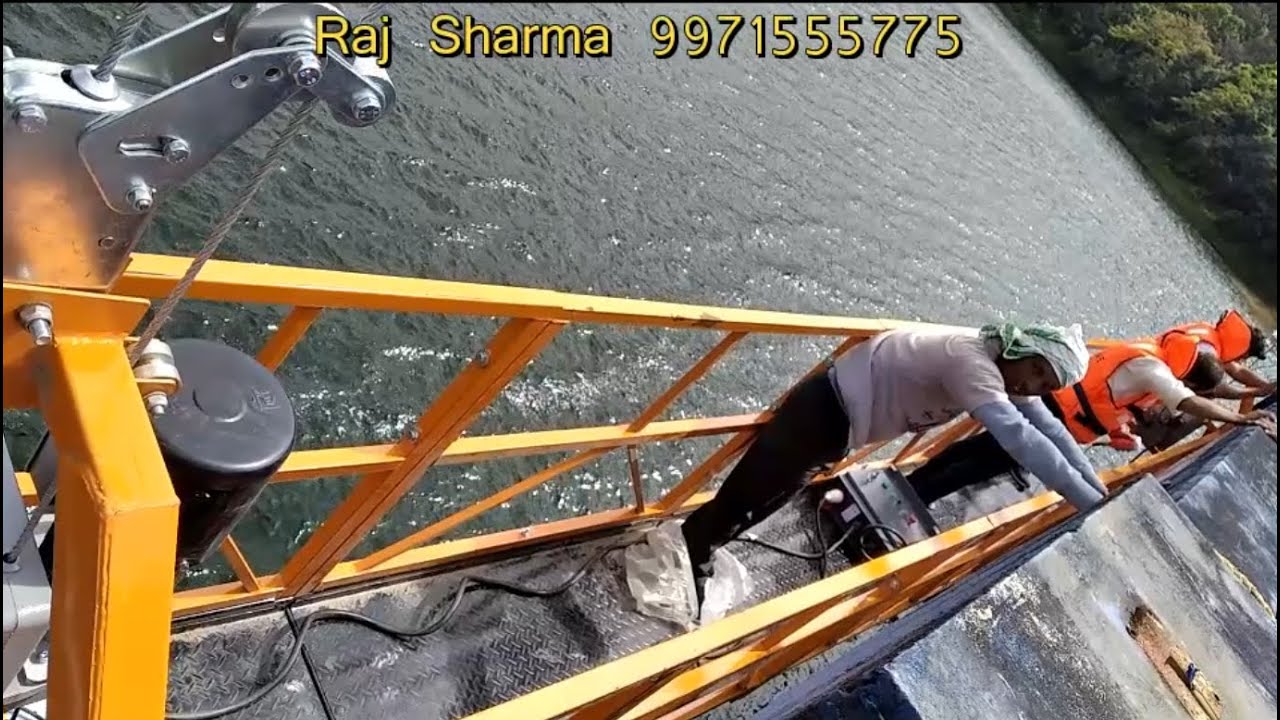 Hanging Platform Working in Dam Project - YouTube