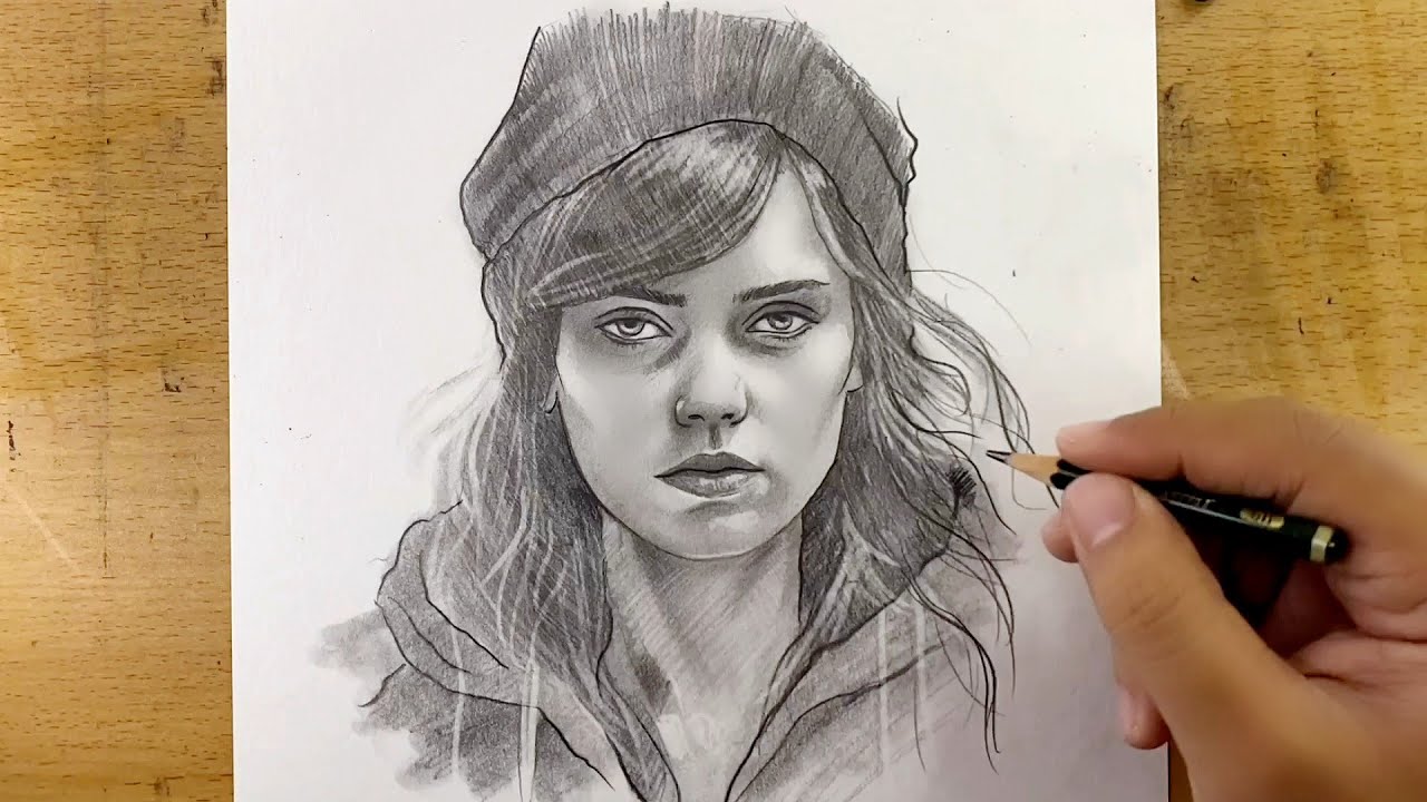 how to draw portrait using a graphite pencil || how to draw realistic ...