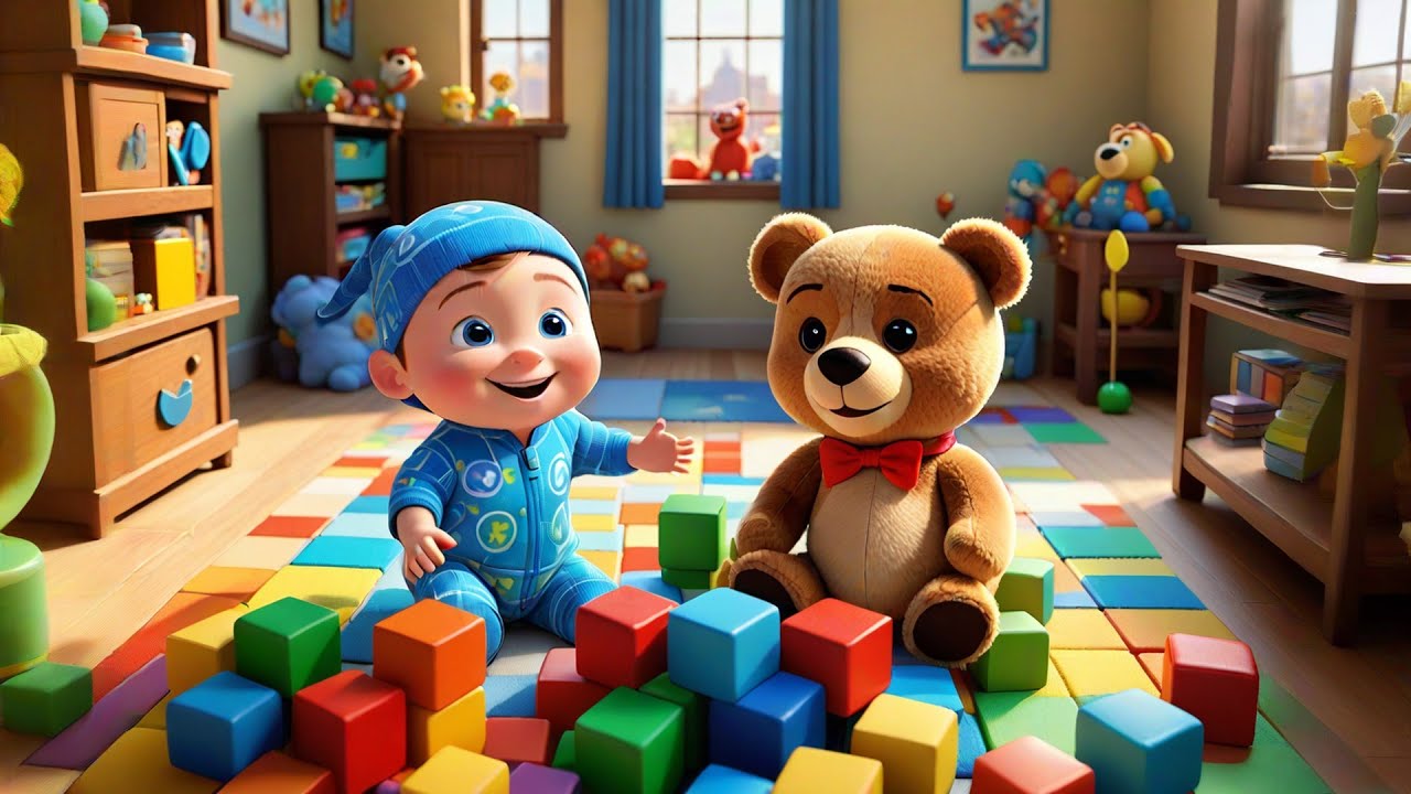 Baby Ray Plays with Blocks | Building Blocks Song for Kids | Nursery ...