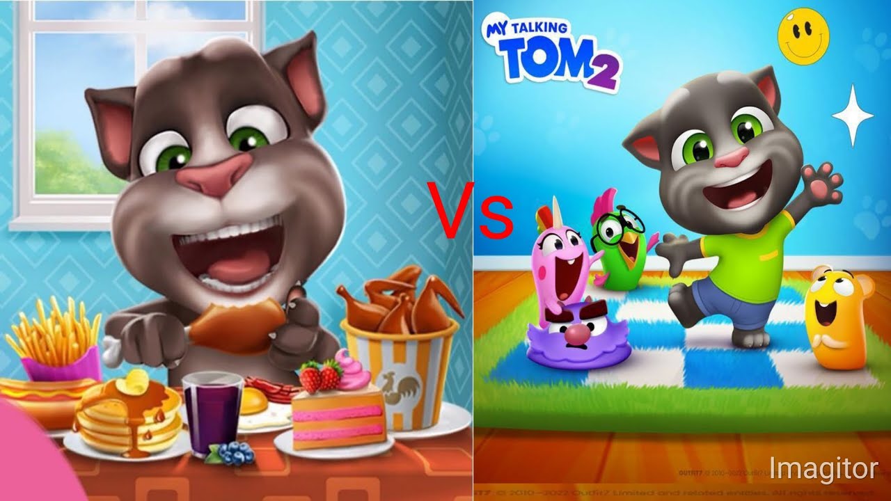 Talking tom vs talking tom 2 - YouTube