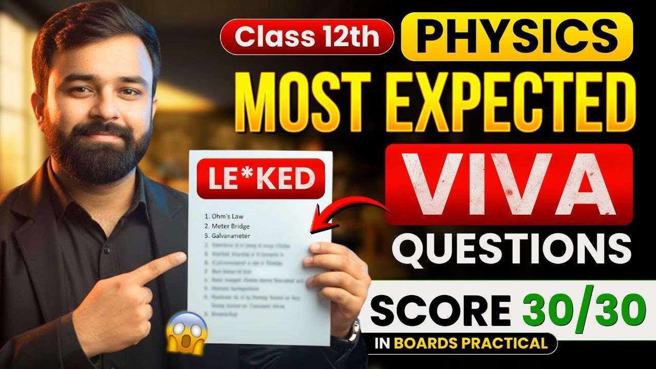 Most Expected Viva Questions for Class 12th Physics Boards Practical ...