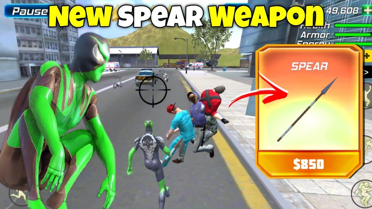 New weapon 😱 in rope frog ninja hero | rope frog ninja hero | techno ...