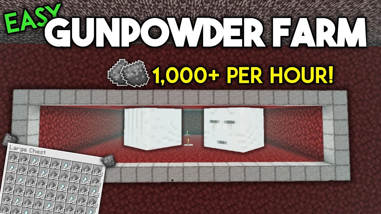 NEW EASIEST GUNPOWDER FARM (No Creeper) in Minecraft Bedrock 1.20 - YouTube