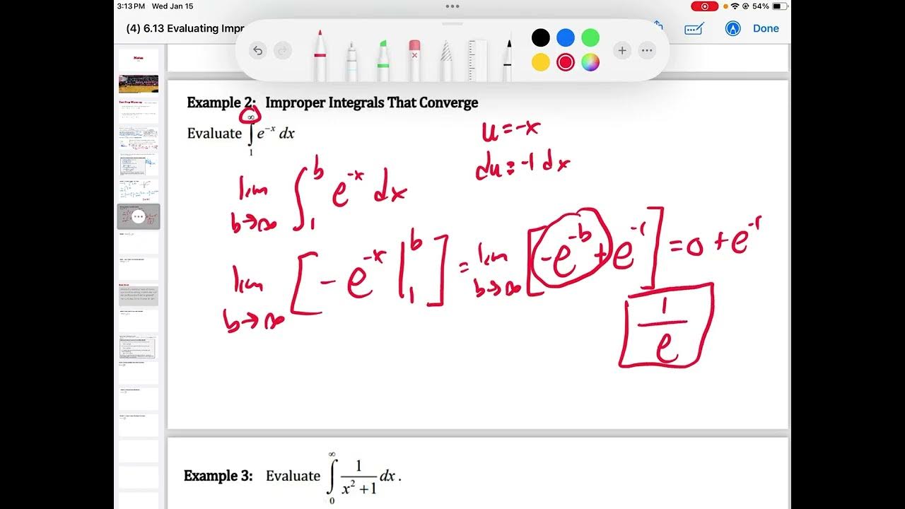 6.13 Evaluating Improper Integrals Part 1 - YouTube