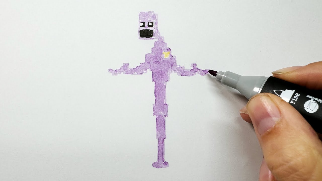 How to Draw William Afton From Five Nights at Freddy's 3 - YouTube