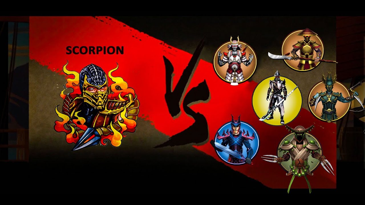 SCORPION VS ALL SECRET CHARACTER || SHADOW FIGHT 2 || GAMEPLAY+ MOD ...