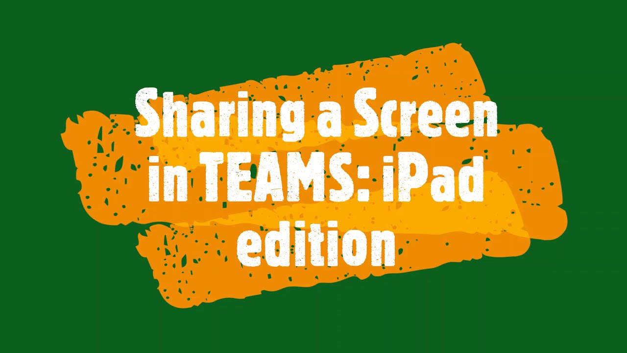 Sharing a Screen in TEAMS: iPad Edition - YouTube
