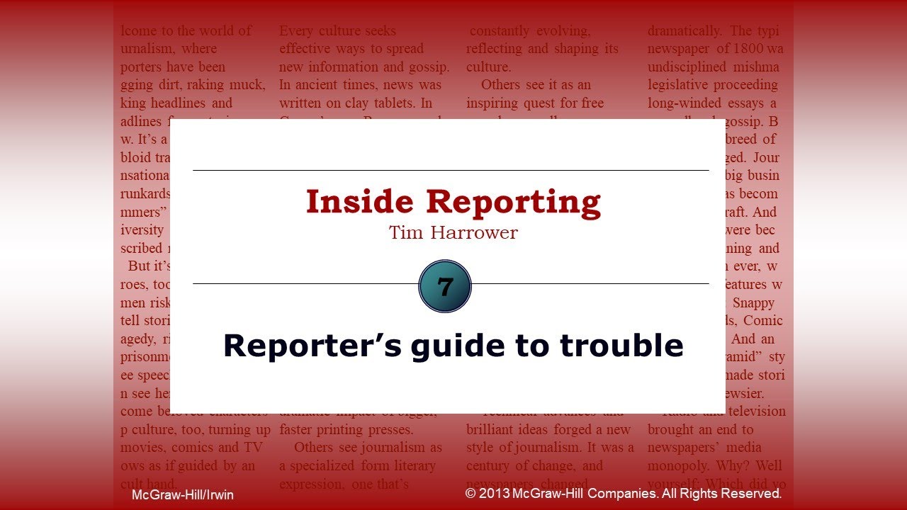 Reporter’s guide to trouble - YouTube