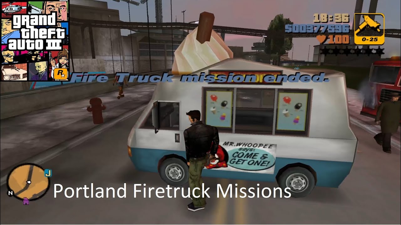 Grand Theft Auto III Portland Firetruck missions with commentary - YouTube