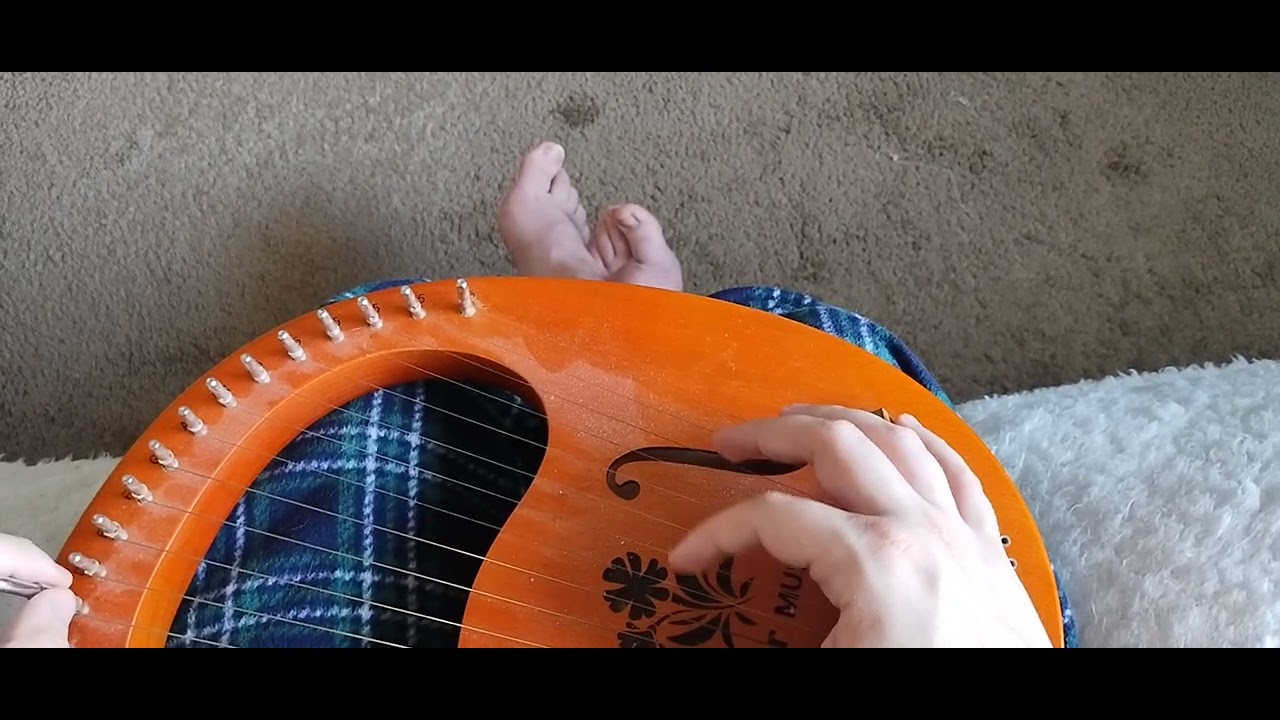 Tuning the 16 string lyre harp and preparing it for travel - YouTube