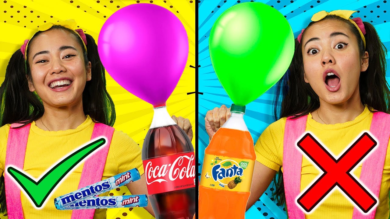 Ellie's Coke vs Mentos DIY Science Experiment at Home - YouTube