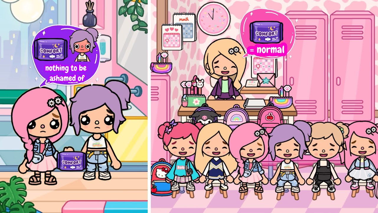 I Got My First Period At School | Toca Life Story | Toca Boca - YouTube