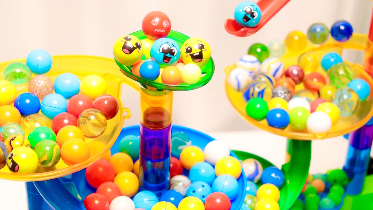 Marble Run Jump Catch ! Race ASMR marblerun rollercoaster stisfying ...