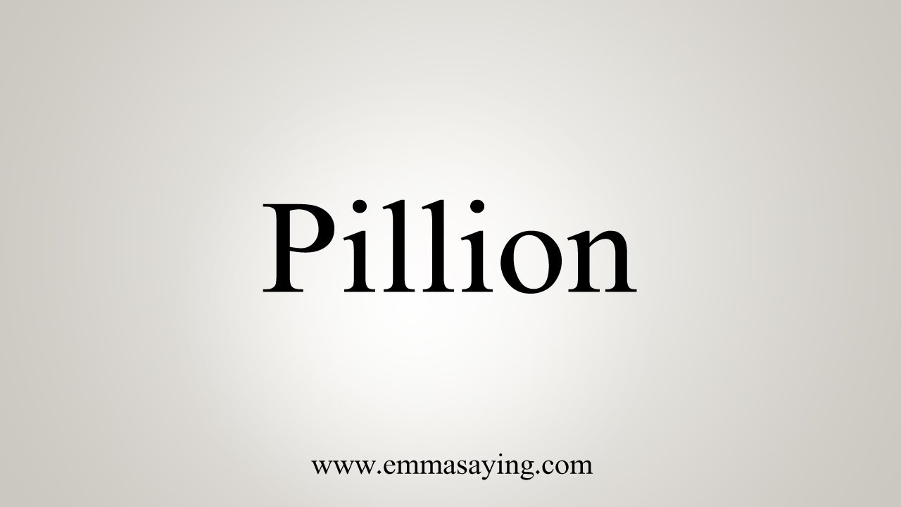 How To Say Pillion - YouTube