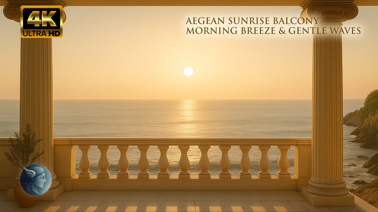 Aegean Sunrise Balcony Ambience | Morning Breeze & Gentle Waves - 10 ...